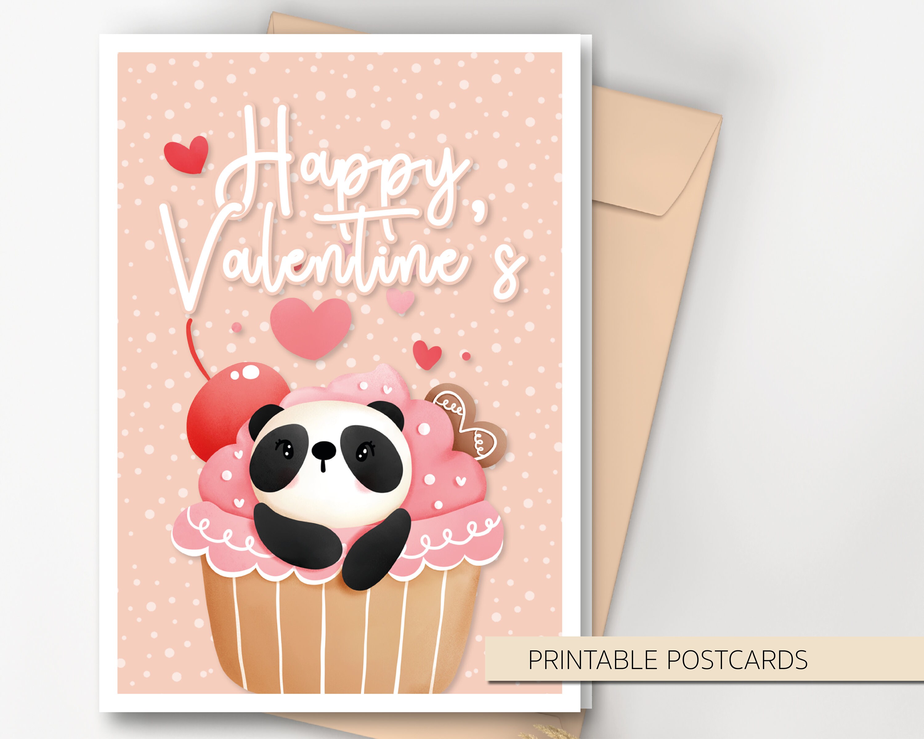 Printable Cute Valentines Card Digital Panda Love Card - Etsy