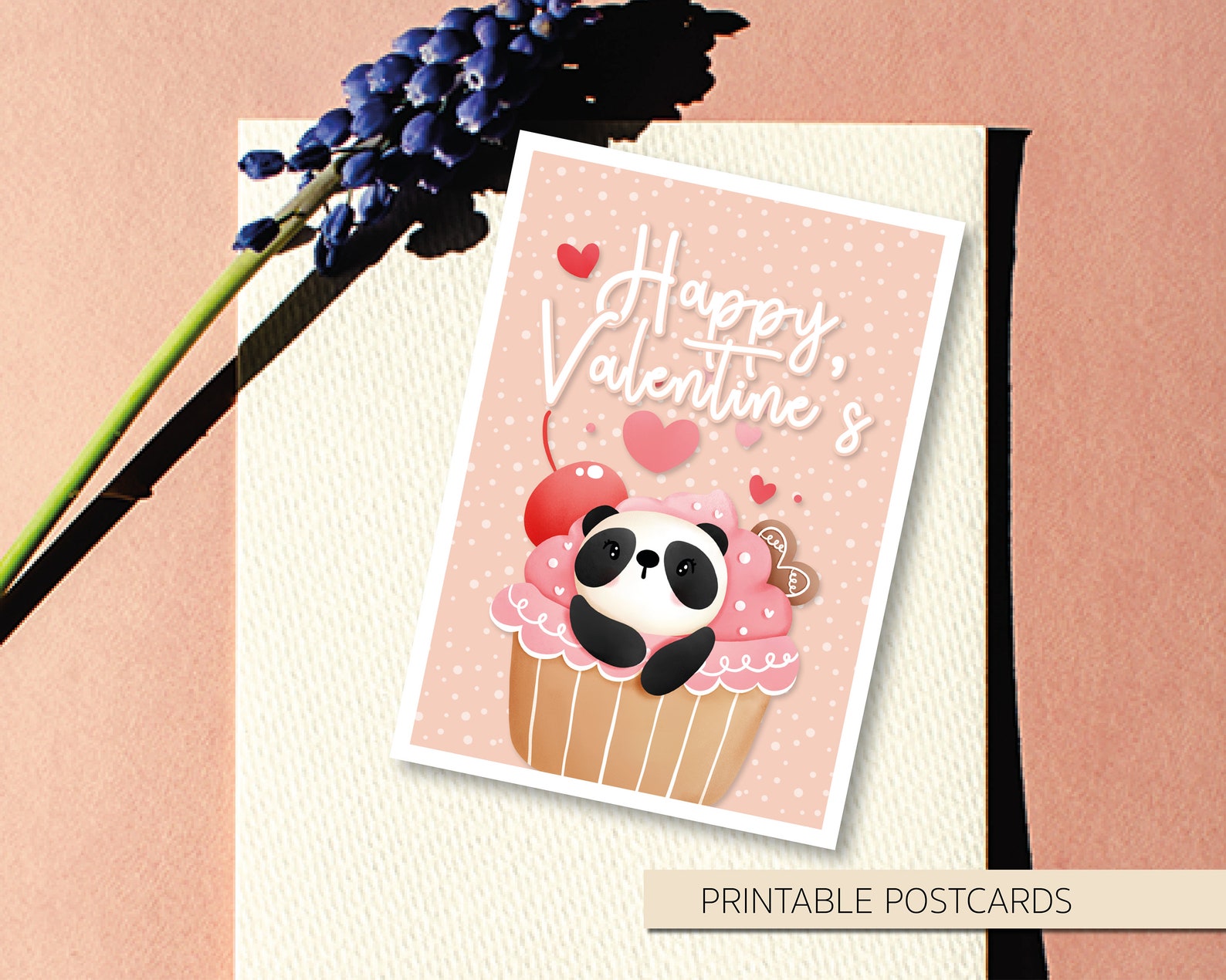 Printable Cute Valentines Card Digital Panda Love Card - Etsy