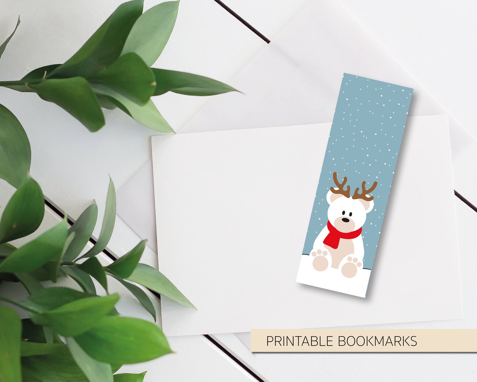 5 Printable Bookmarks Christmas | Set of 5 Winter Bookmarks | Christmas ...
