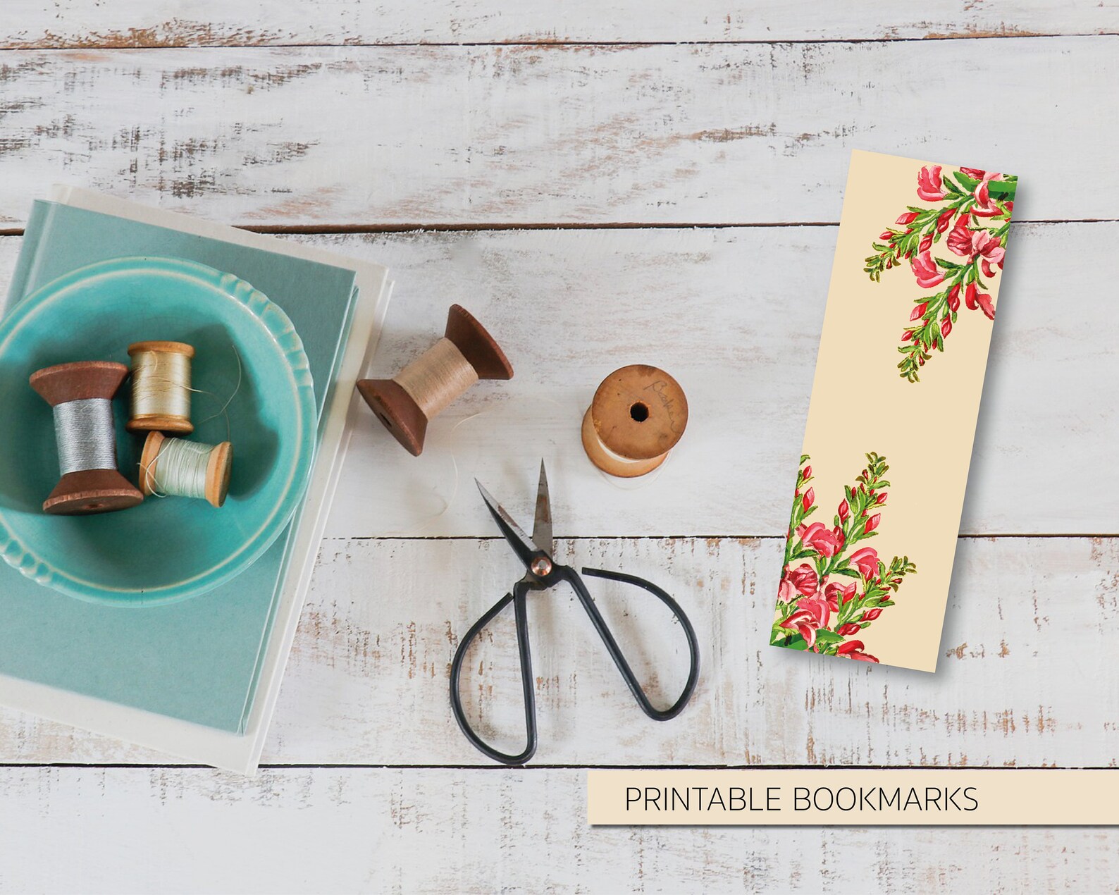 4 Printable Flower Bookmarks Red Set of 4 Flower Bookmarks Plant ...