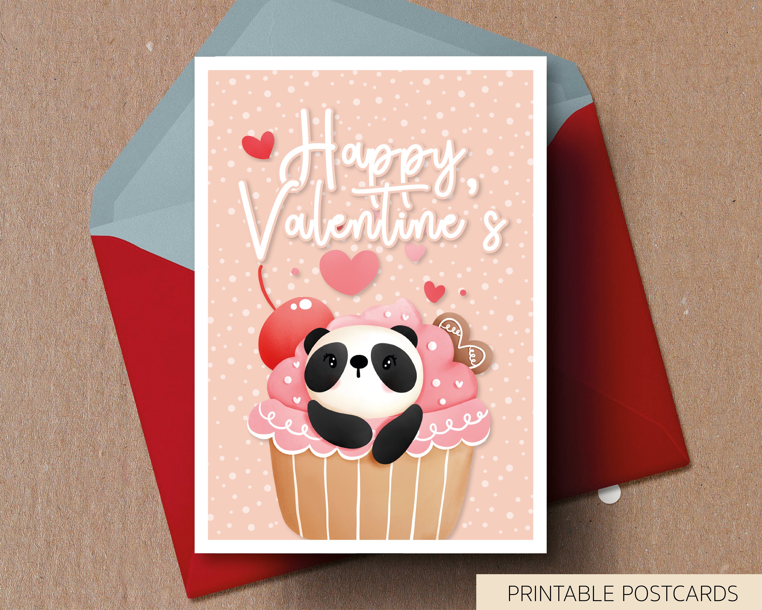 Printable Cute Valentines Card Digital Panda Love Card - Etsy