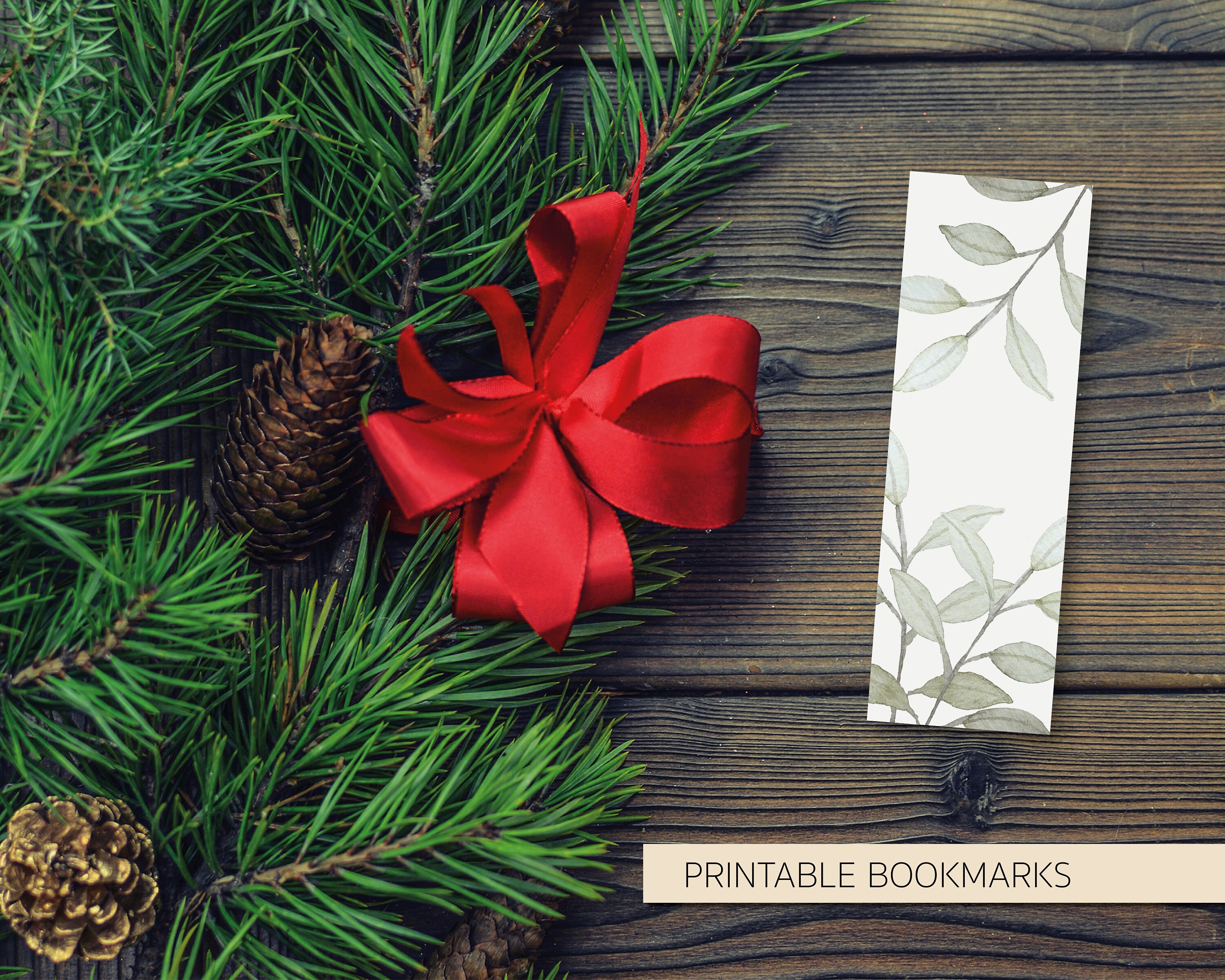 4 Printable Bookmarks Flowers Green | Set of 4 Flower Bookmarks | Plant ...