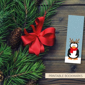 5 Printable Bookmarks Christmas | Set of 5 Winter Bookmarks | Christmas ...