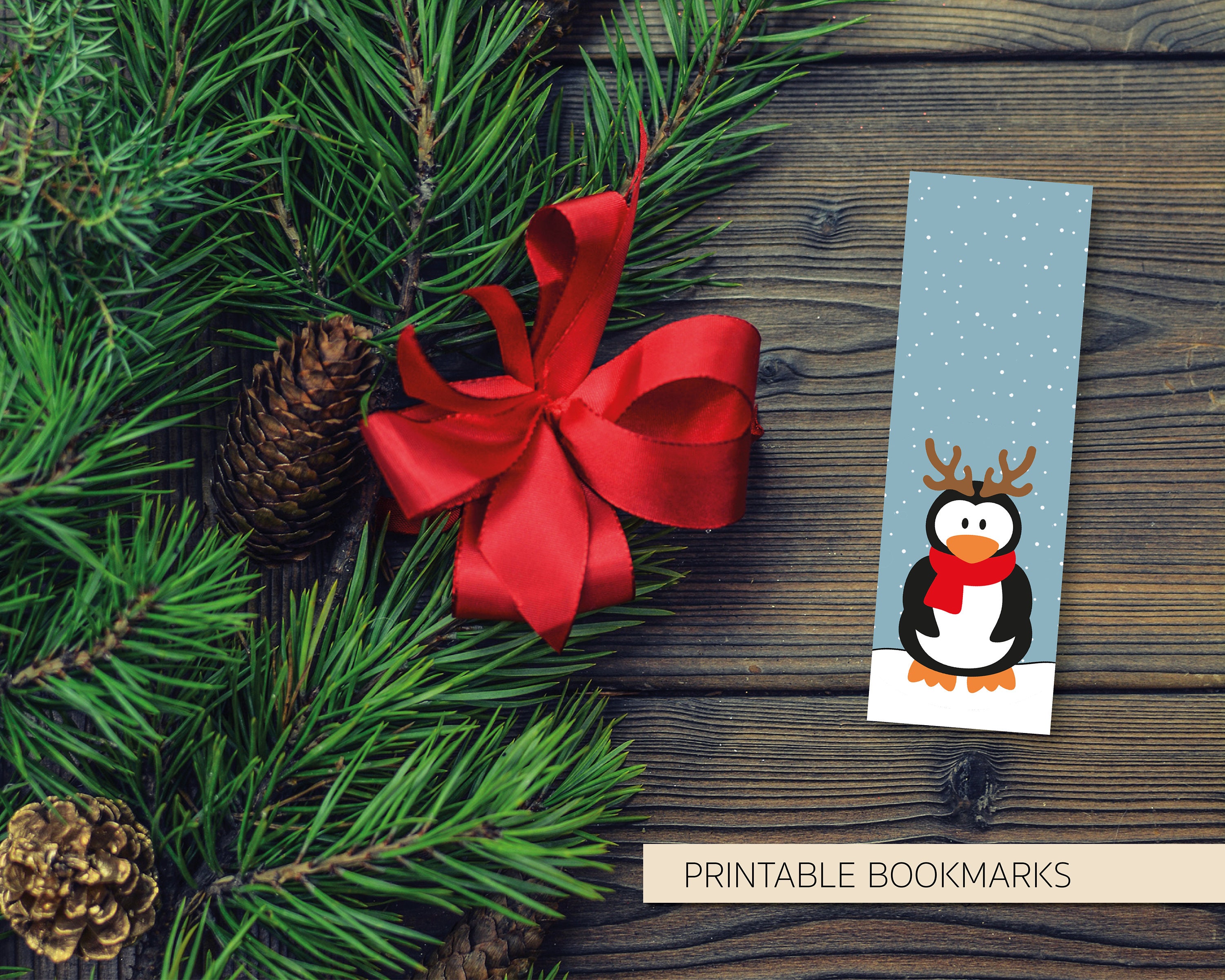 5 Printable Bookmarks Christmas | Set of 5 Winter Bookmarks | Christmas ...