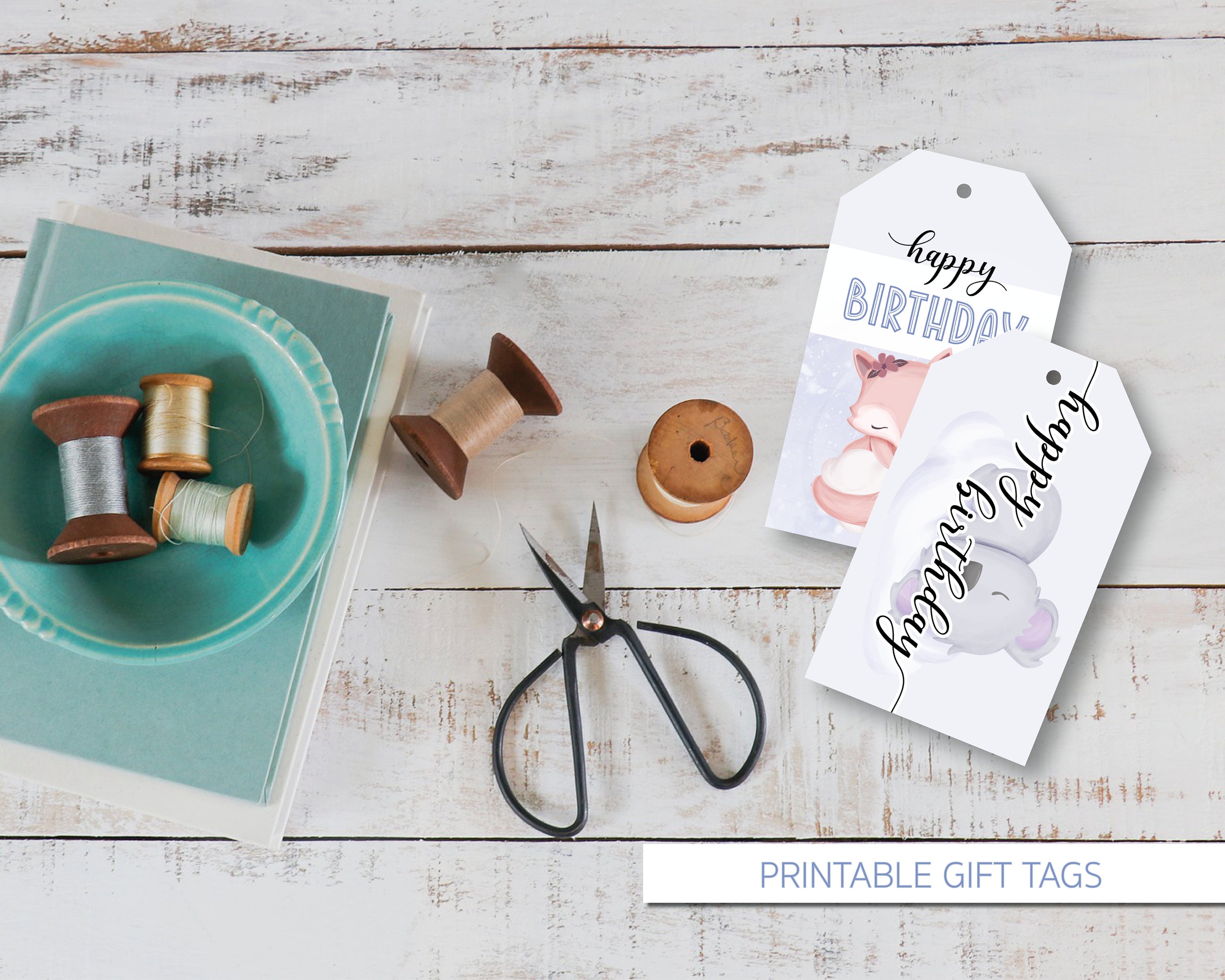 10 Cute Printable Birthday Gift Tags | Set of 10 Birthday Gift Tags ...