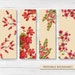 4 Printable Flower Bookmarks Red Set of 4 Flower Bookmarks Plant ...
