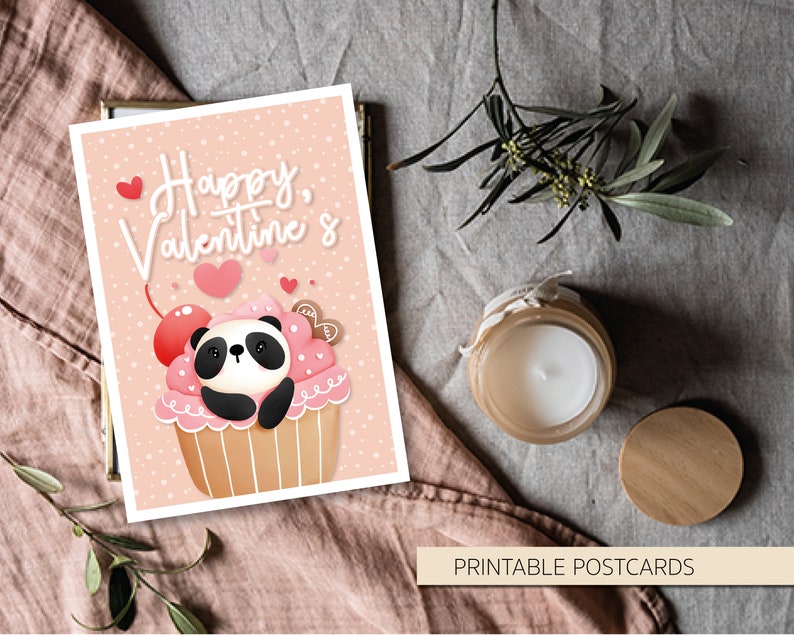 Printable Cute Valentines Card Digital Panda Love Card - Etsy