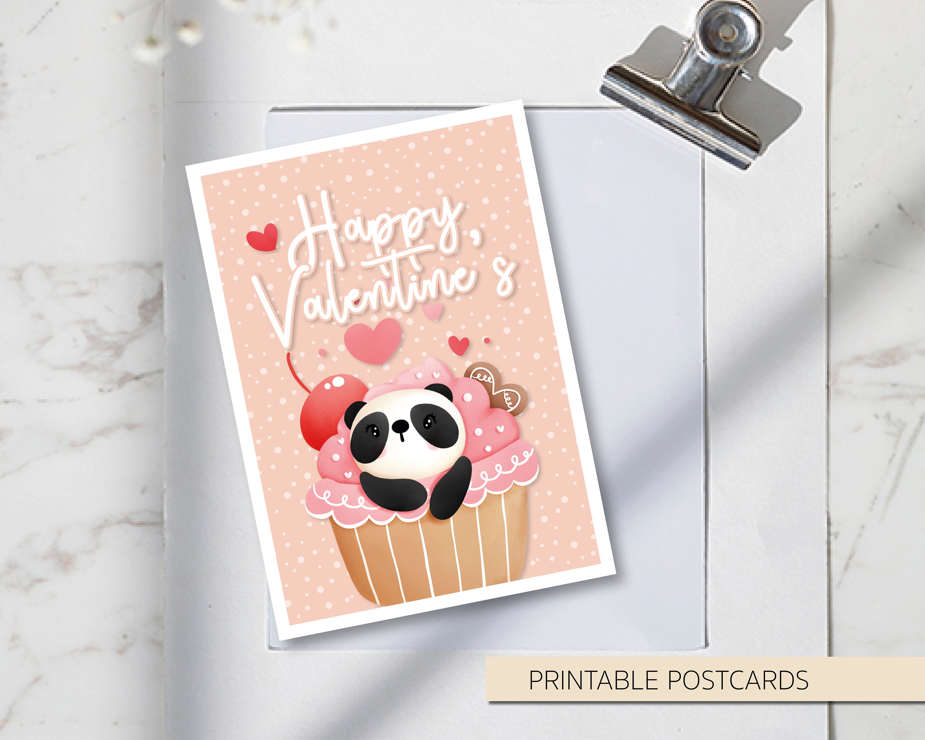 Printable Cute Valentines Card Digital Panda Love Card - Etsy