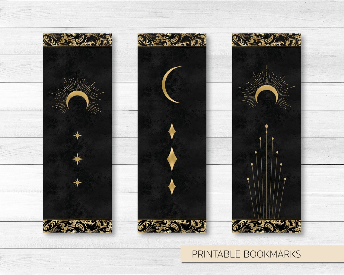 3 Printable Bookmarks Celestial Set of 3 Celestial Bookmarks Stellar ...