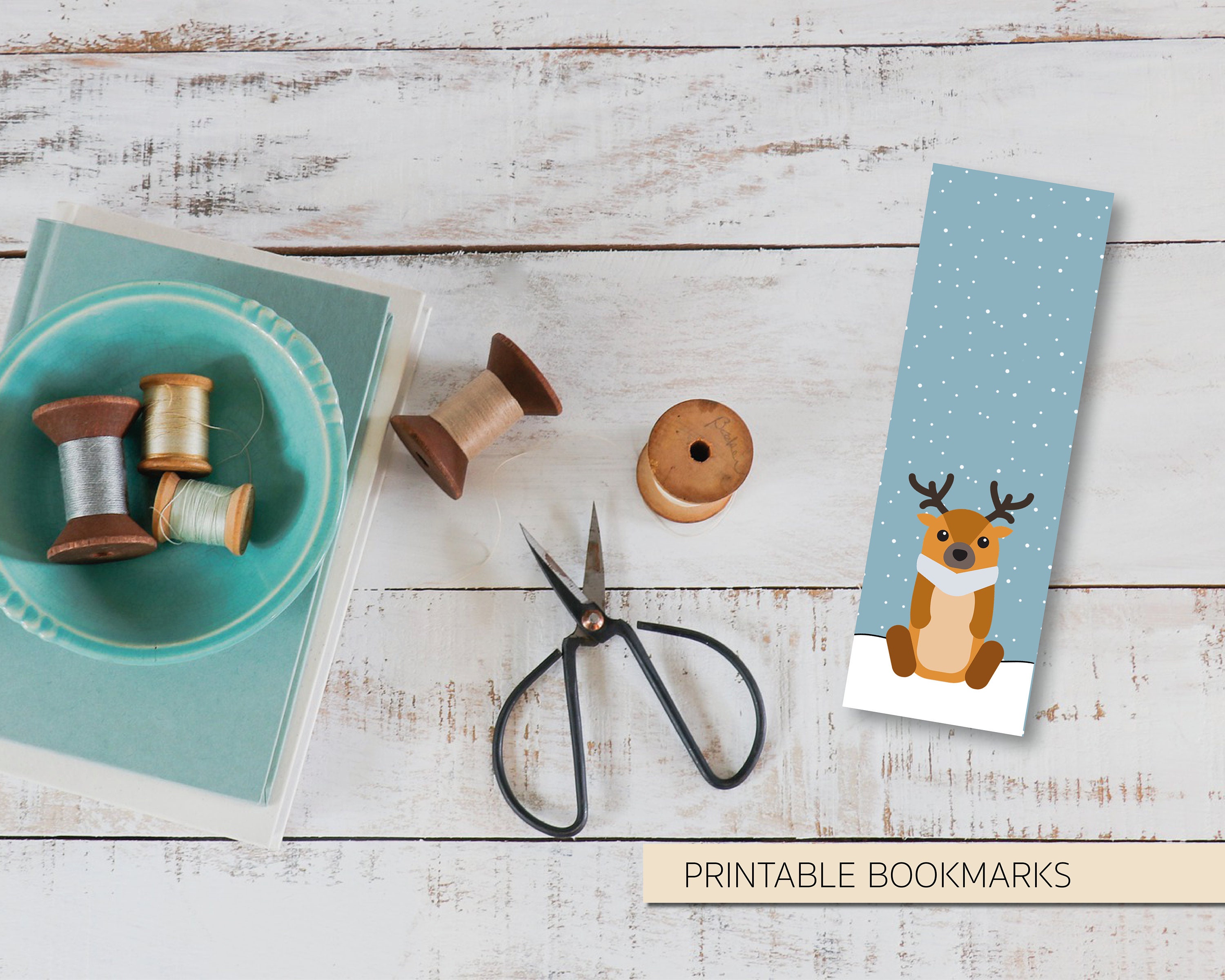 5 Printable Bookmarks Christmas | Set of 5 Winter Bookmarks | Christmas ...