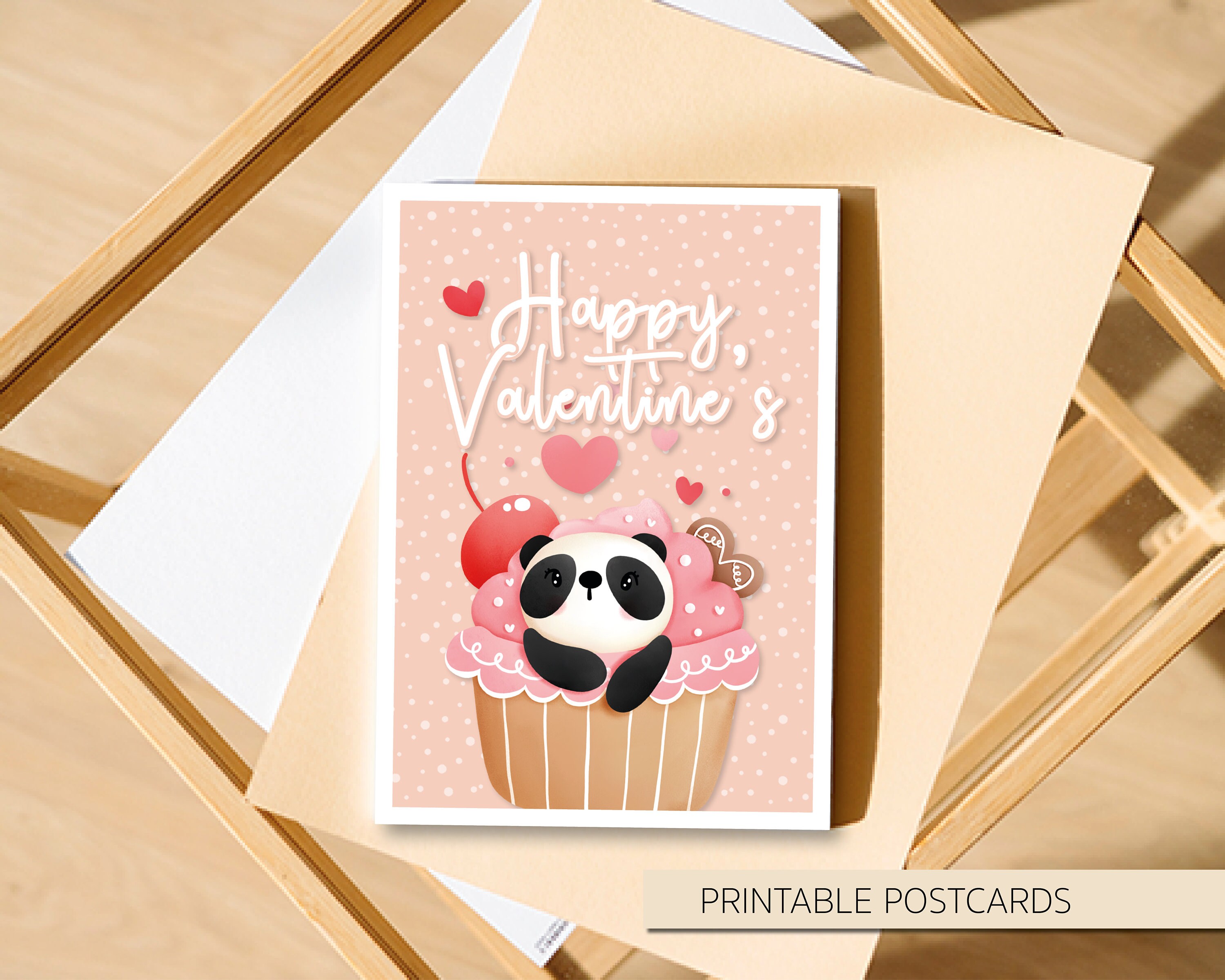 Printable Cute Valentines Card Digital Panda Love Card - Etsy