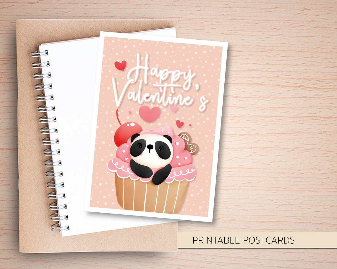 Printable Cute Valentines Card Digital Panda Love Card - Etsy