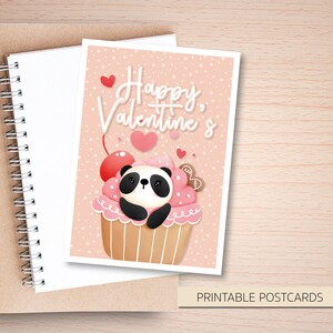 Printable Cute Valentines Card | Digital Panda Love Card | Printable ...