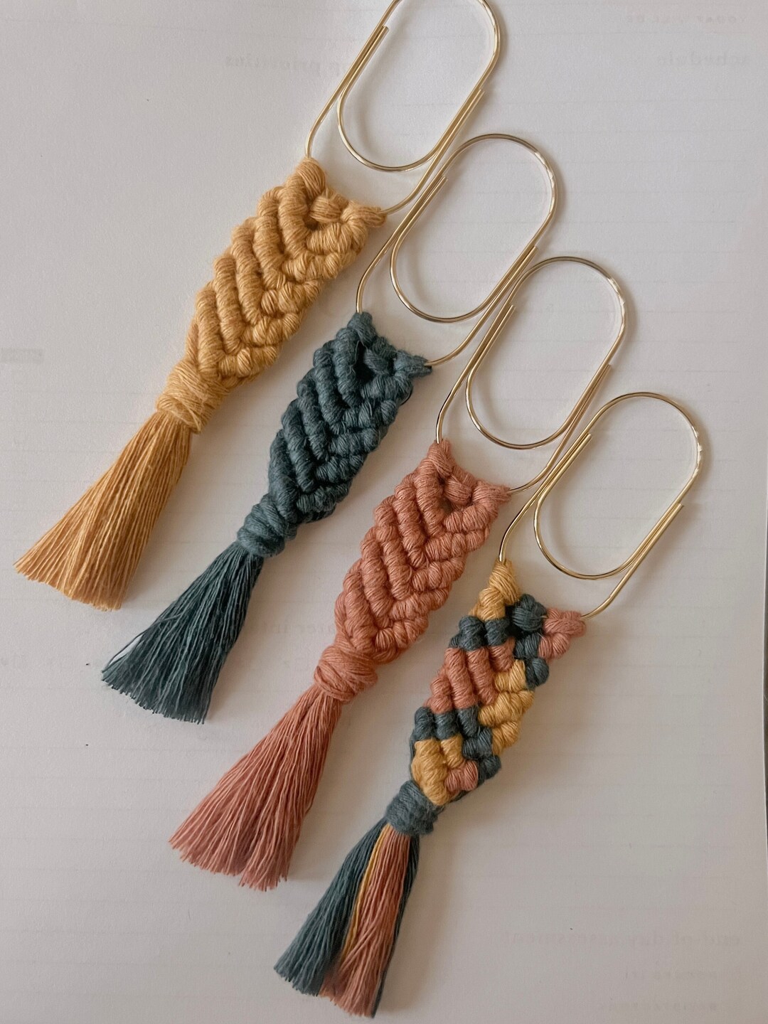 Macrame Bookmark Paper Clip Bookmarks Macrame Paper Clip Boho Teacher ...