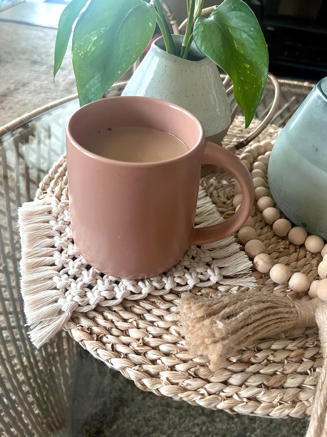 Macrame Coasters Mug Rugs Boho Home Decor Macrame - Etsy