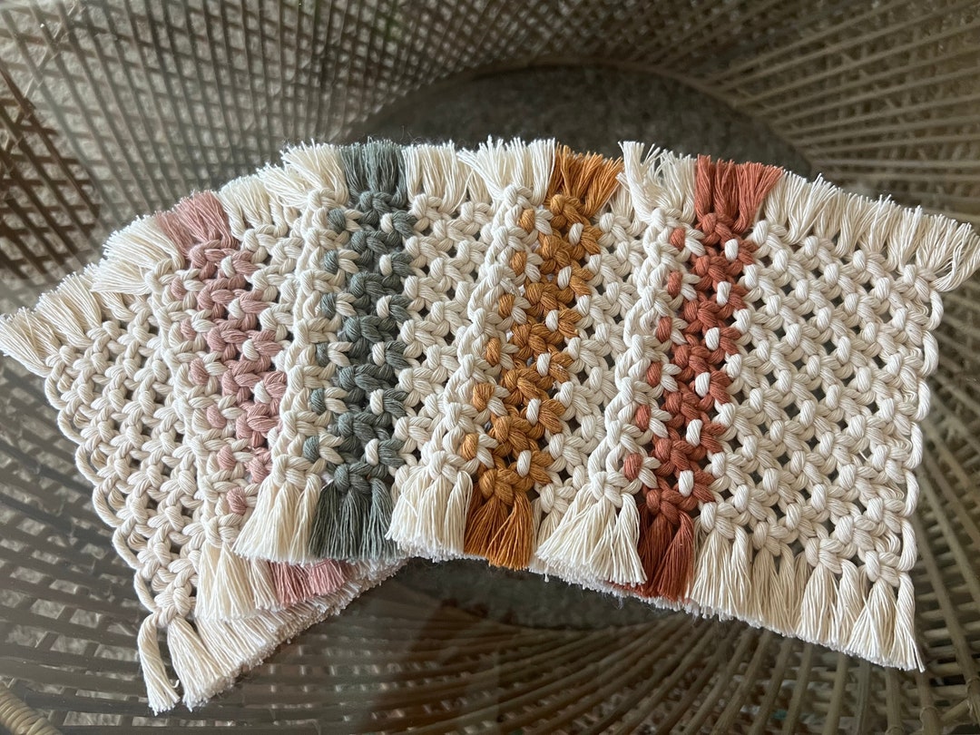 Macrame Coasters Mug Rugs Boho Home Decor Macrame - Etsy