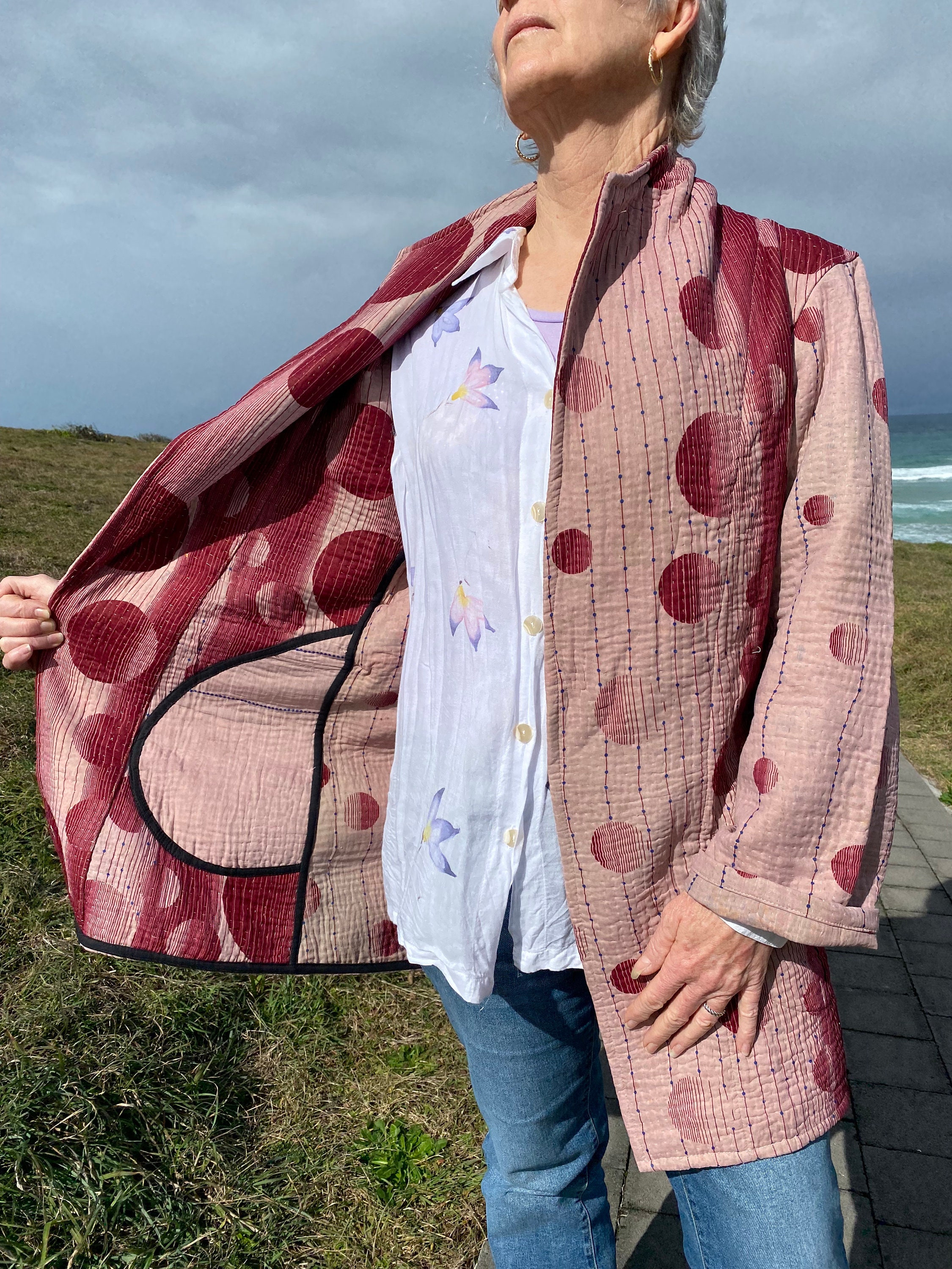 Kantha Quilt Jacket Waistcoat Retro Bohemian Hand Quilted - Etsy 日本