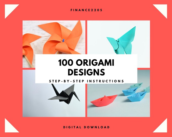 100 Origami Designs With Instructions: DIY Paper Folding (PDF) - Etsy