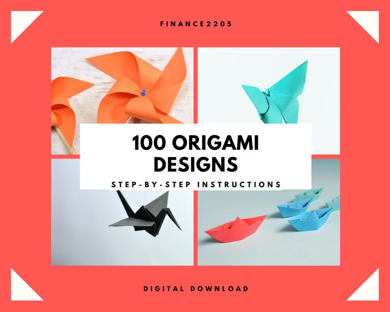 100 Origami Designs With Instructions: DIY Paper Folding (PDF) - Etsy