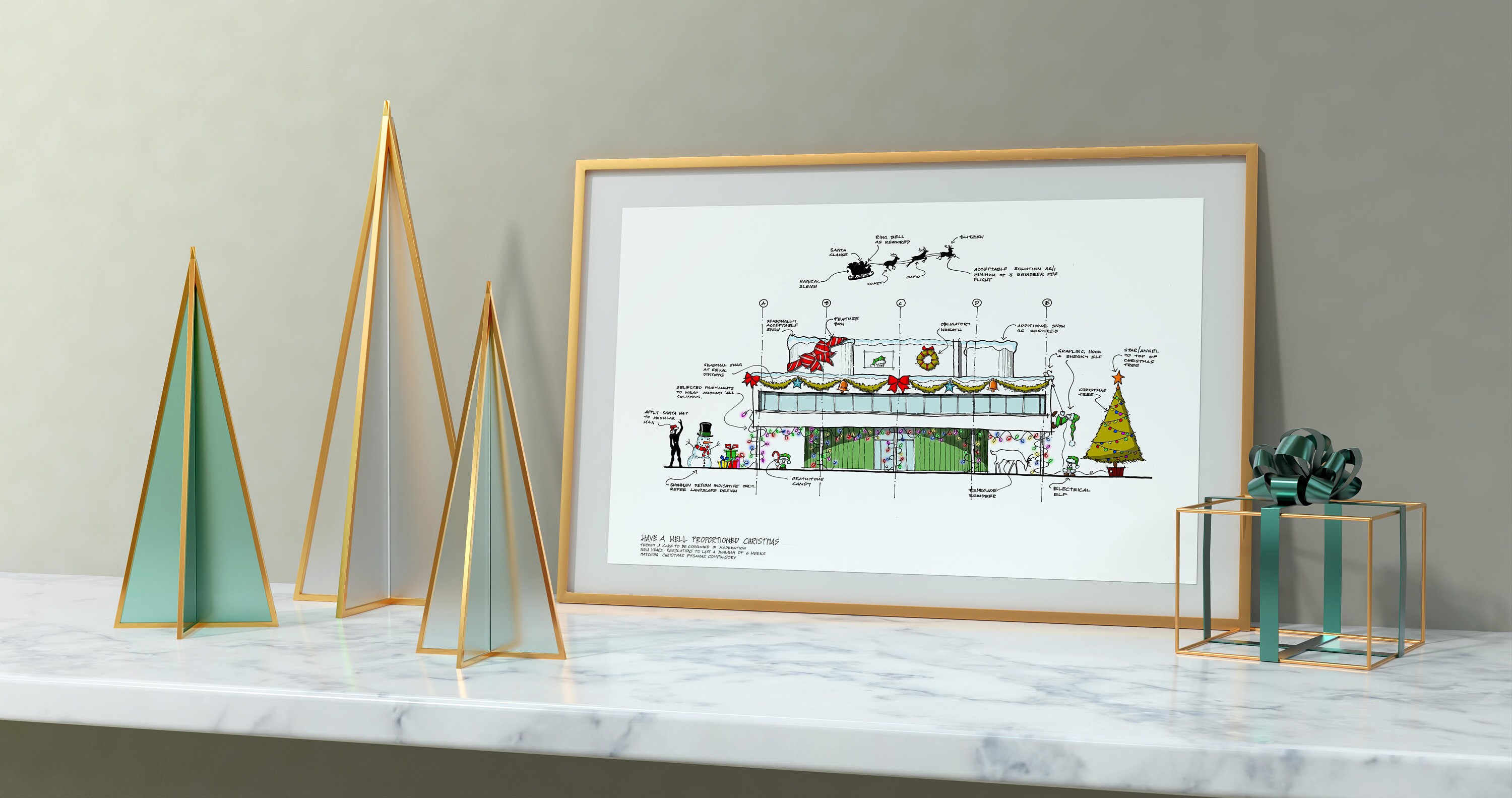 Christmas Architecture, Festive Le Corbusier, Architects Villa Savoye ...