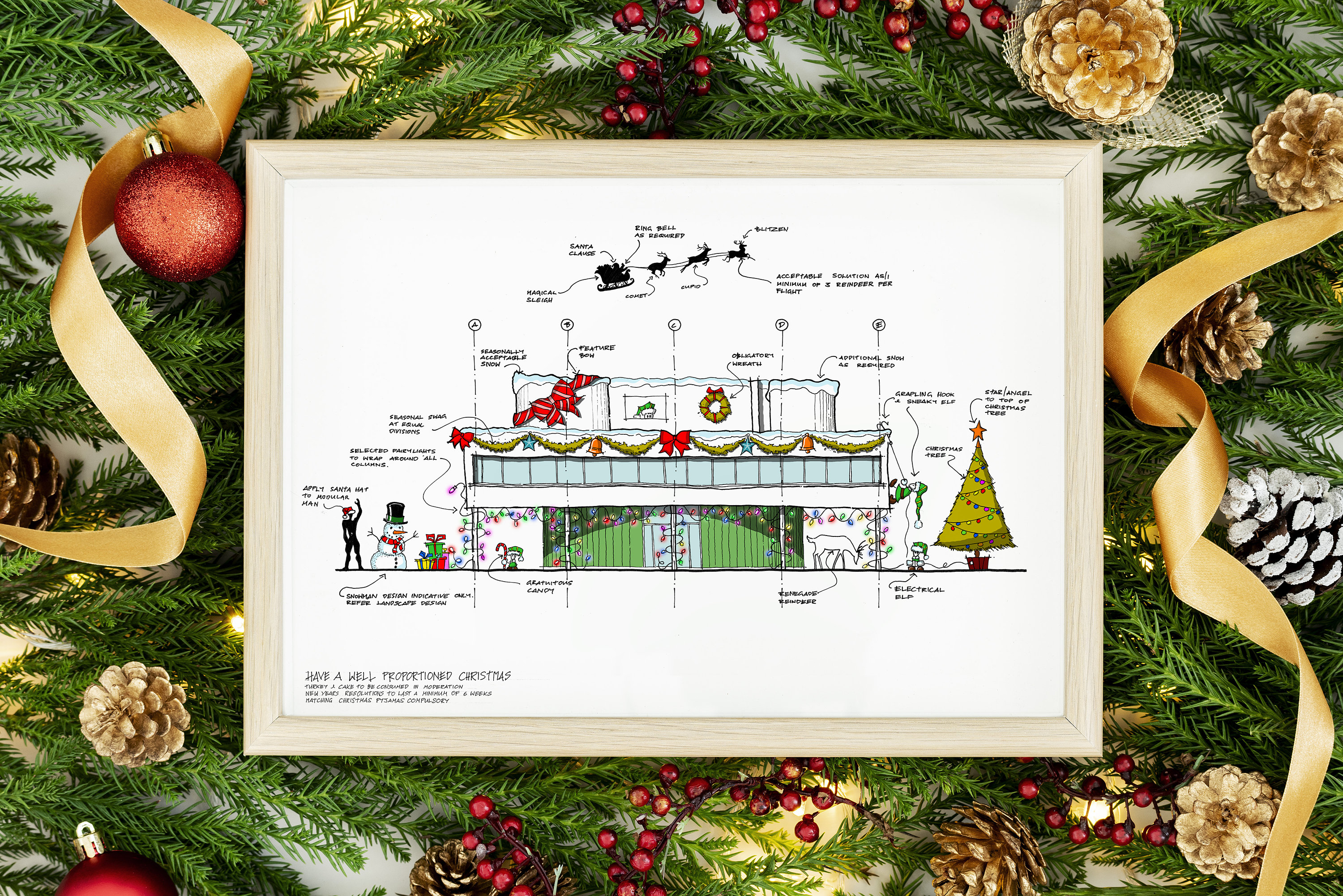 Christmas Architecture, Festive Le Corbusier, Architects Villa Savoye ...