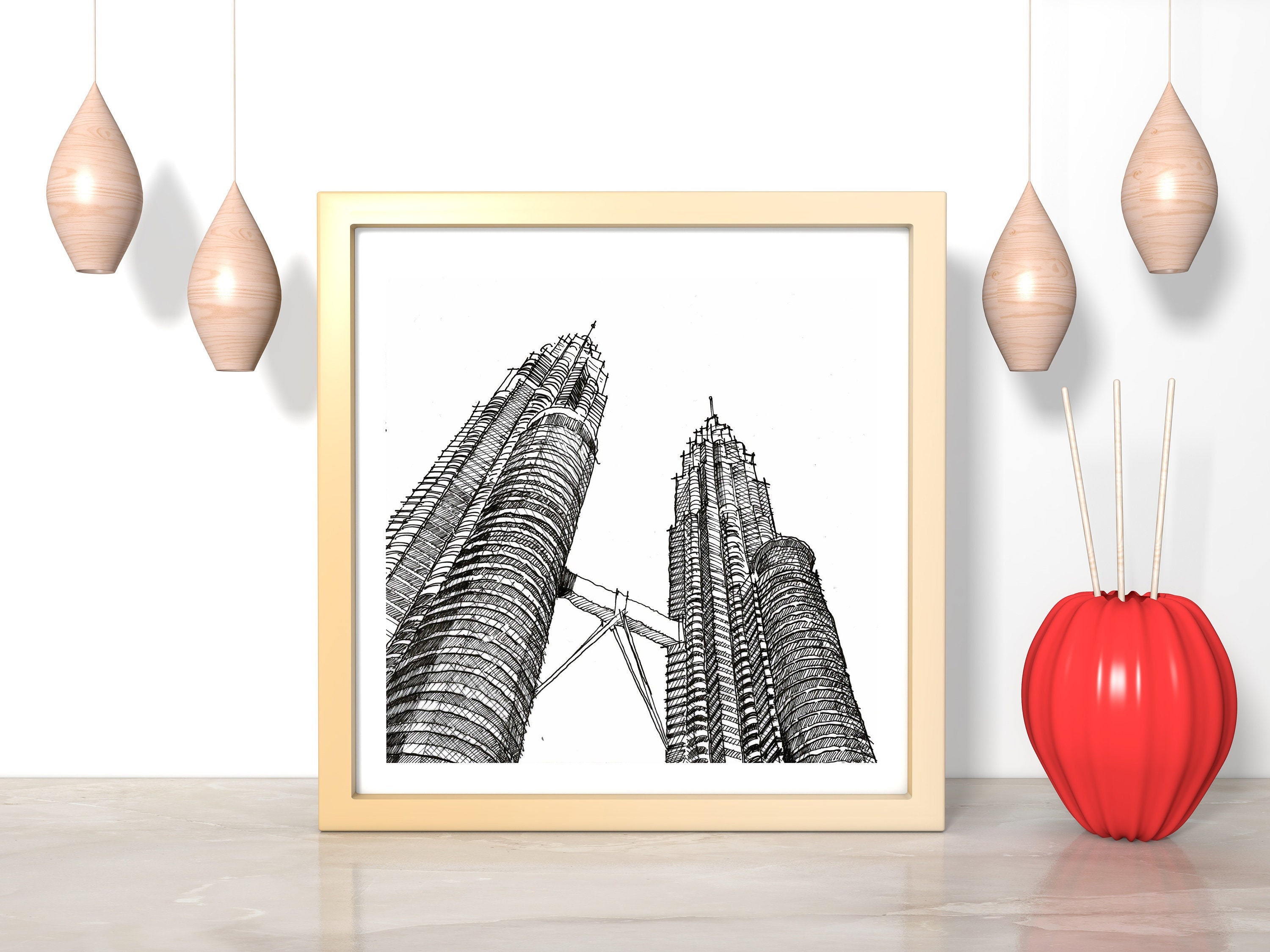 Twin Towers 911 Drawing