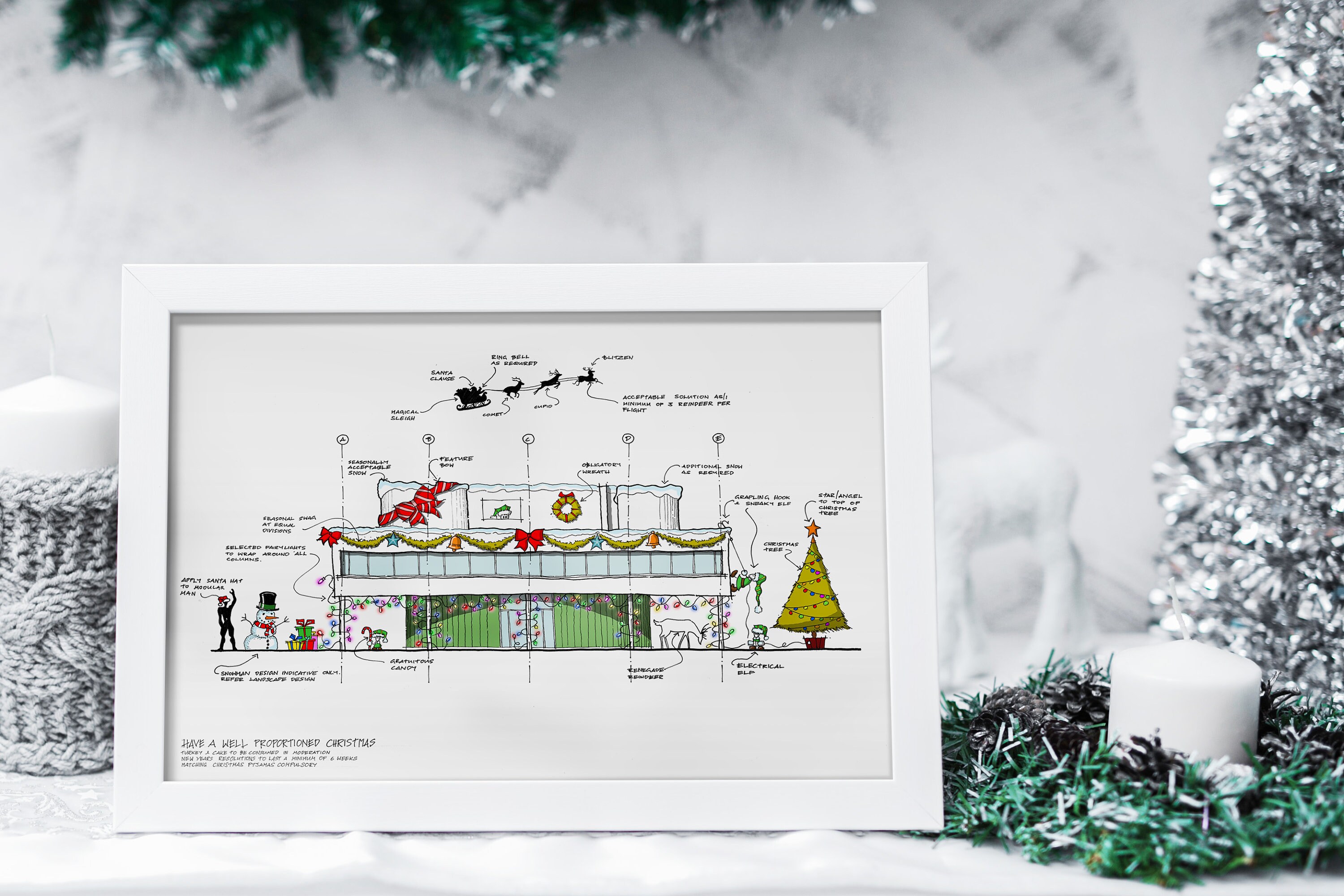 Christmas Architecture, Festive Le Corbusier, Architects Villa Savoye ...