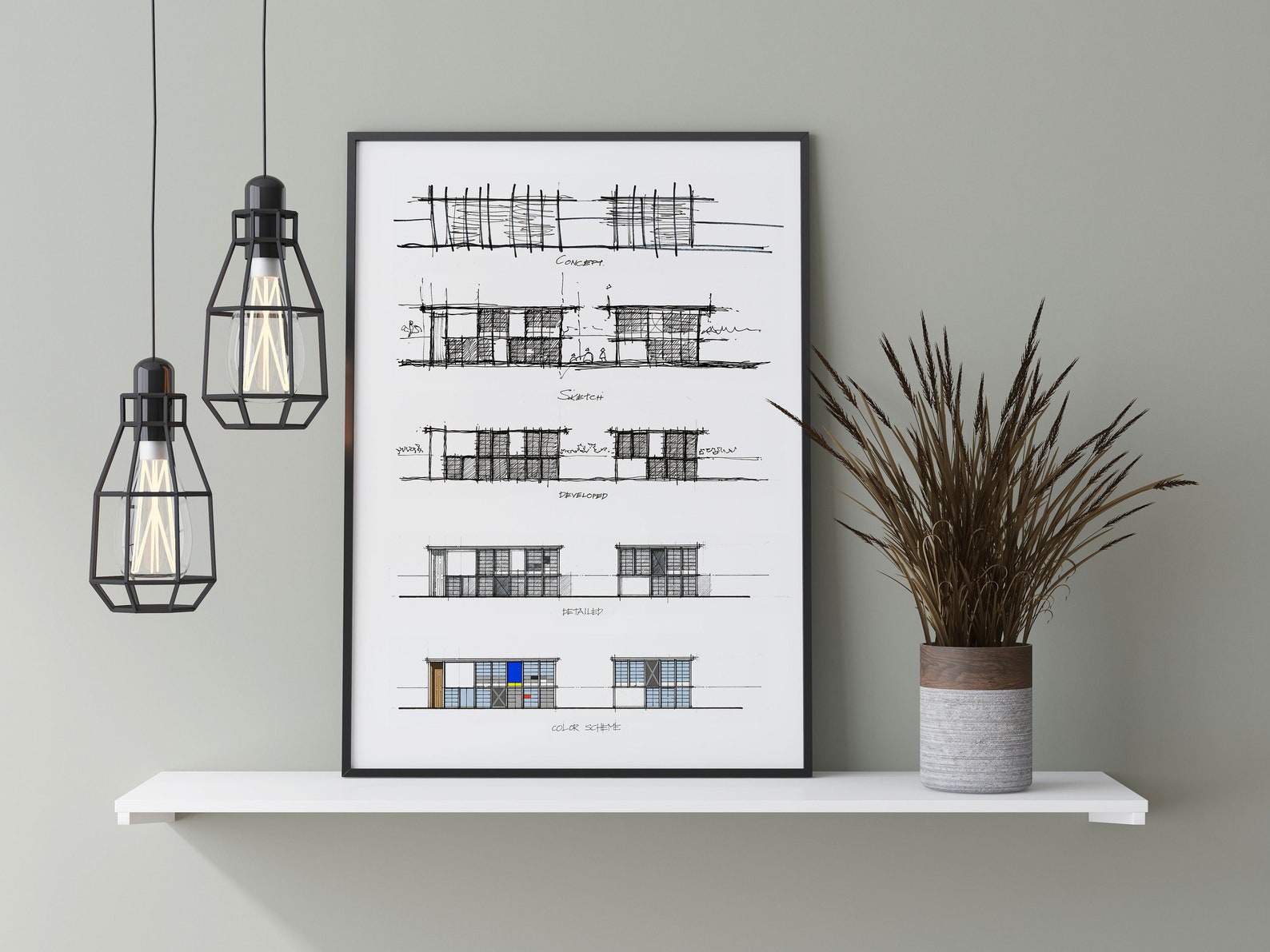 Eames House Sketch Case Study House Architecture Wall Art - Etsy