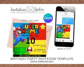 Super Mario Baby Shower Invitation - Etsy