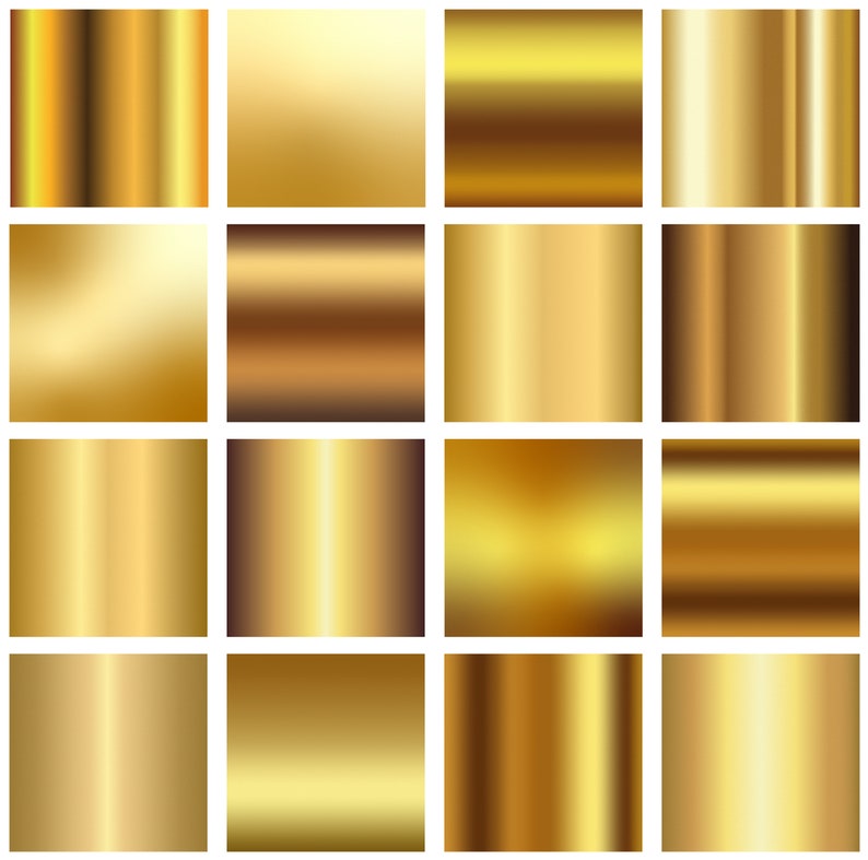 Gold Gradients, Metallic Gold Gradients, Gold Gradient Digital Papers ...