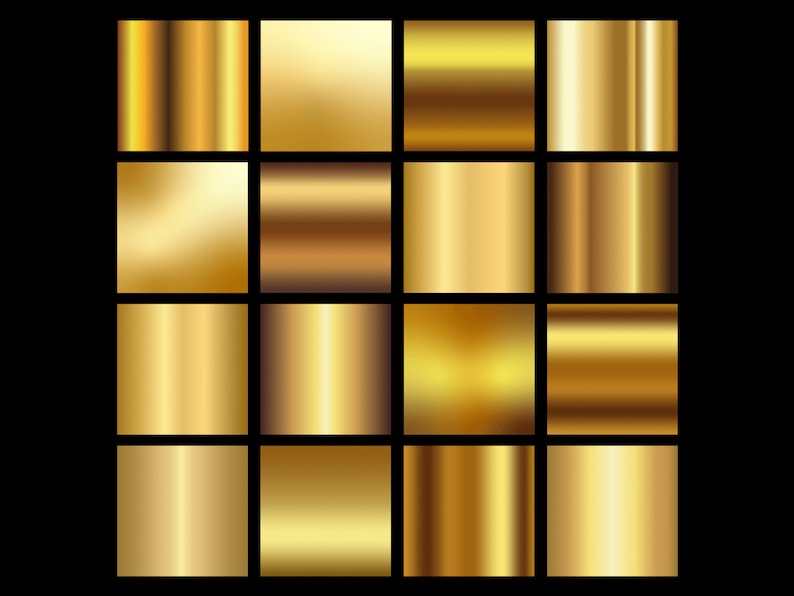 Gold Gradients, Metallic Gold Gradients, Gold Gradient Digital Papers ...