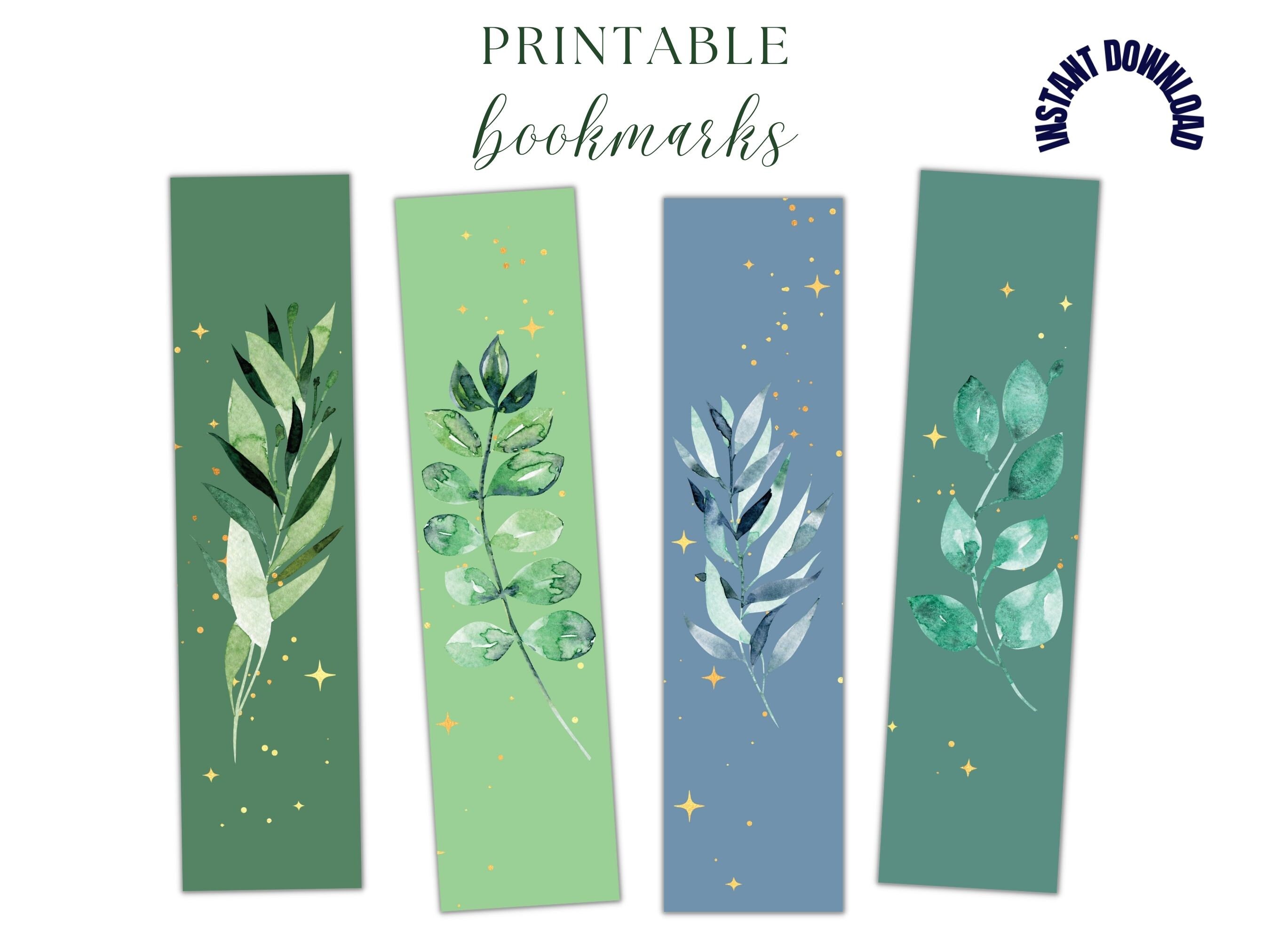 Printable Bookmarks Watercolor Leaves - Etsy