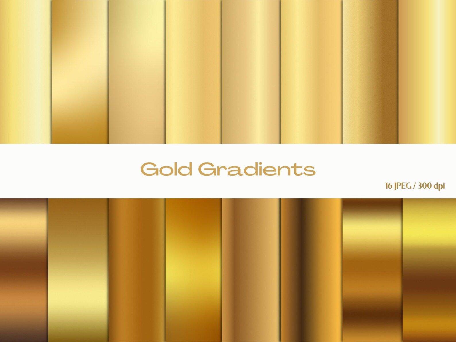 Gold Gradients, Metallic Gold Gradients, Gold Gradient Digital Papers ...