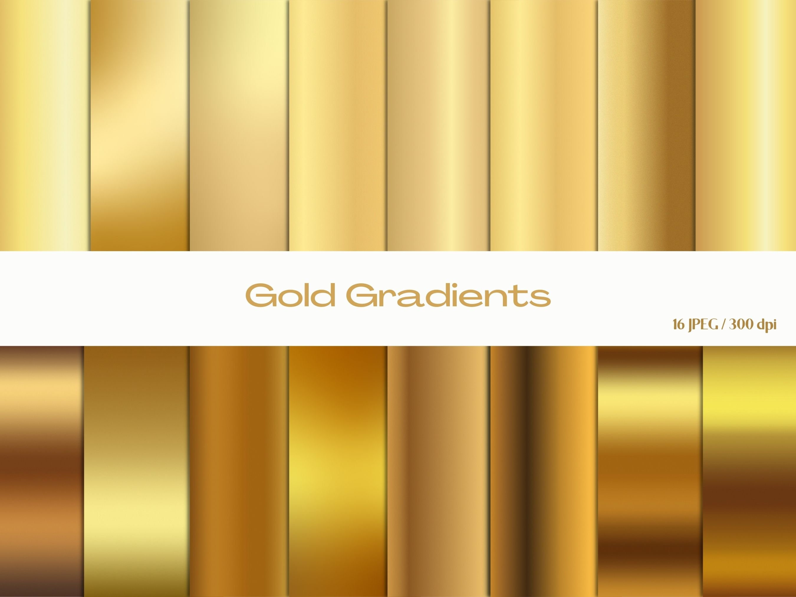 Gold Gradients, Metallic Gold Gradients, Gold Gradient Digital Papers ...