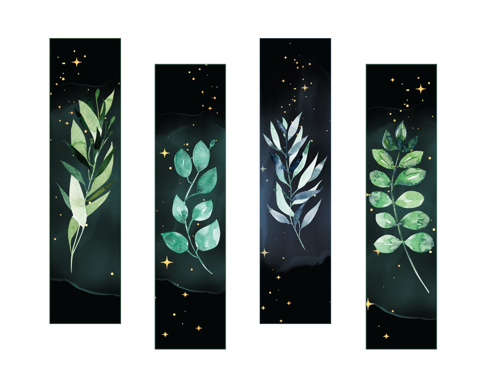 Printable Bookmarks Watercolor Leaves Watercolor Leaves - Etsy