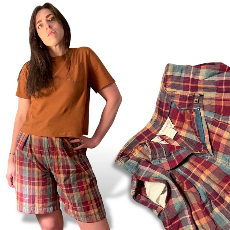 Madras Plaid Shorts - Etsy