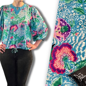 1980s Vintage Diane Freis Originals Balloon Sleeve Blouse Top - Etsy