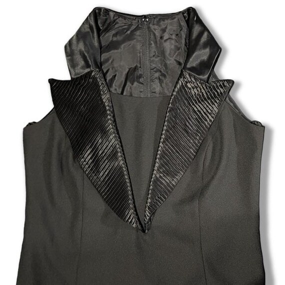 Long Black 80s Vintage Vampy Dramatic Collar Prom Dre… - Gem