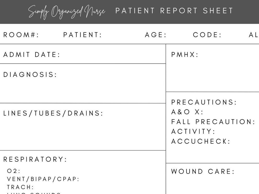 Nursing Hand-off Report Sheet - Etsy