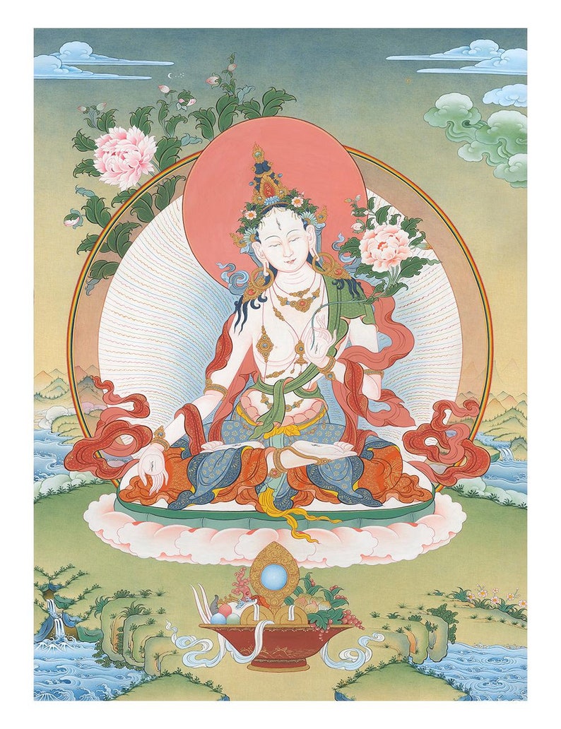 White Tara Thangka Museum Quality Fine Art Print - Etsy