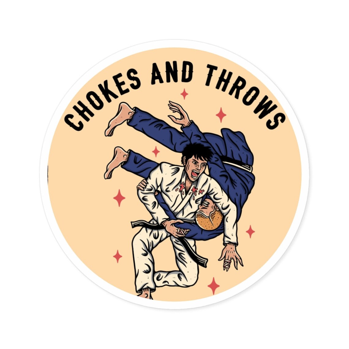 BJJ Chokes and Throws Round Stickers Indoor/outdoor - Etsy