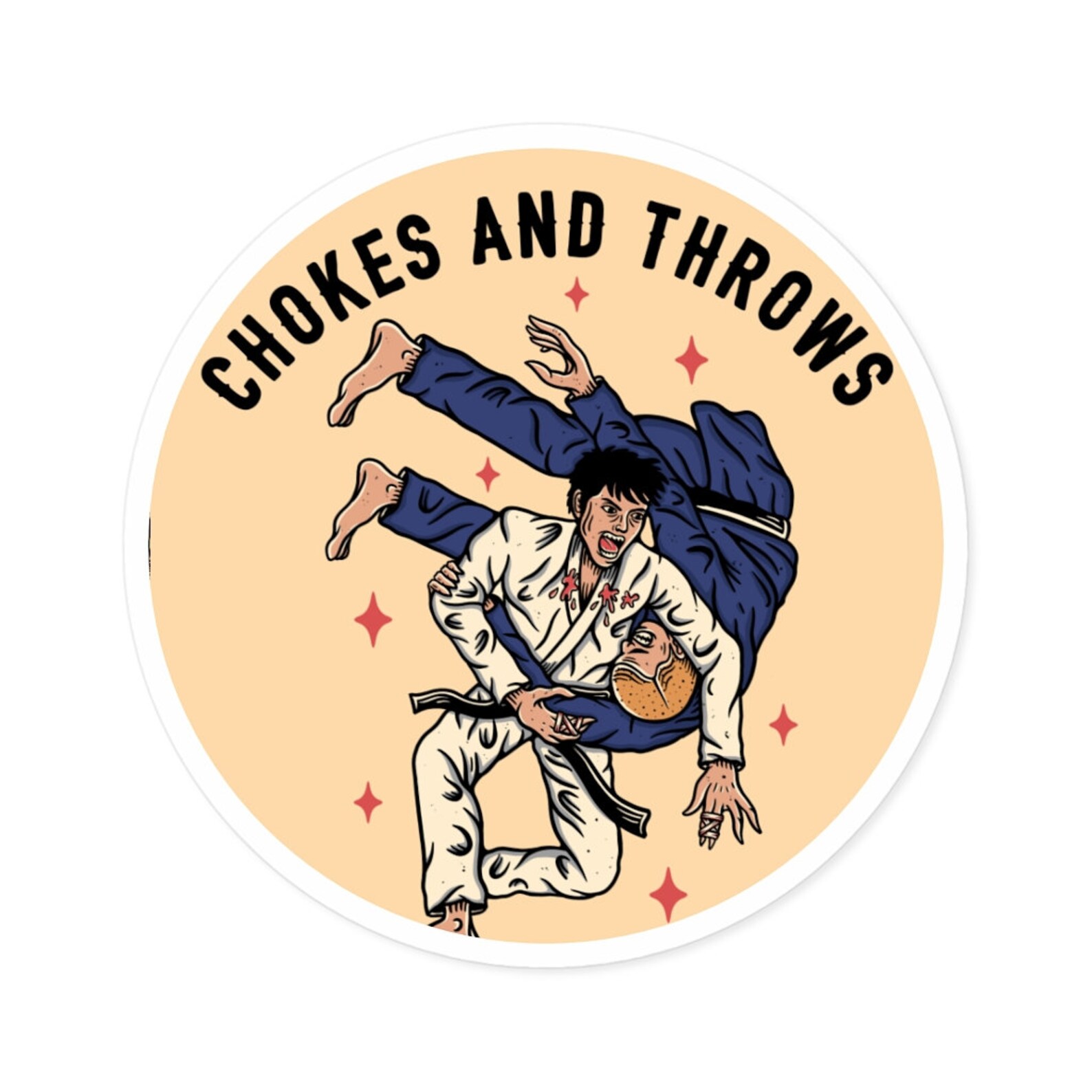 BJJ Chokes and Throws Round Stickers Indoor/outdoor - Etsy