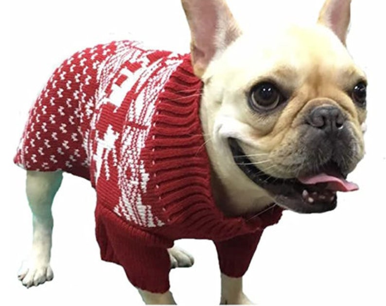 Dog Reindeer Holiday Pet Clothes Sweater for Dogs Puppy Kitten Cats ...