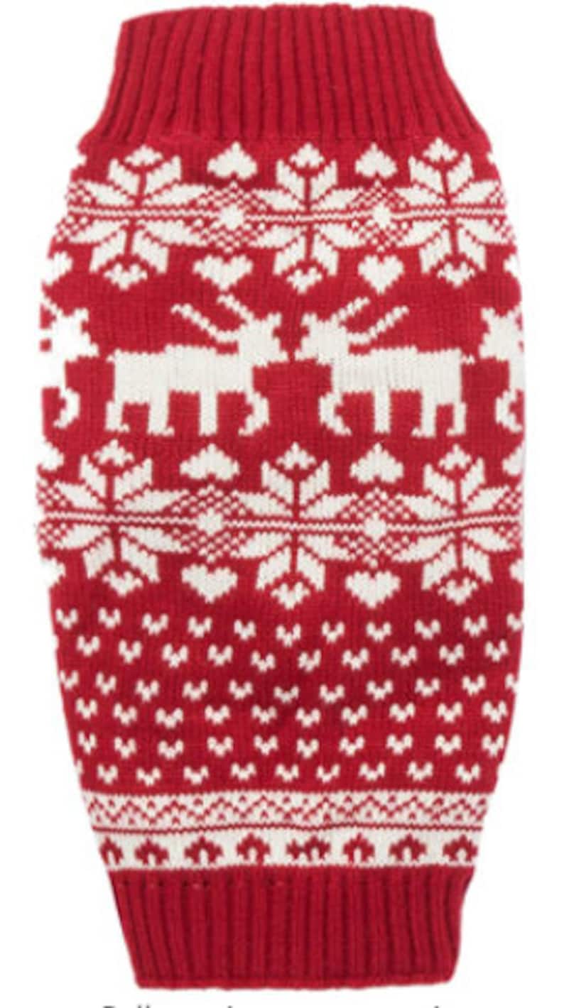 Dog Reindeer Holiday Pet Clothes Sweater for Dogs Puppy Kitten Cats ...