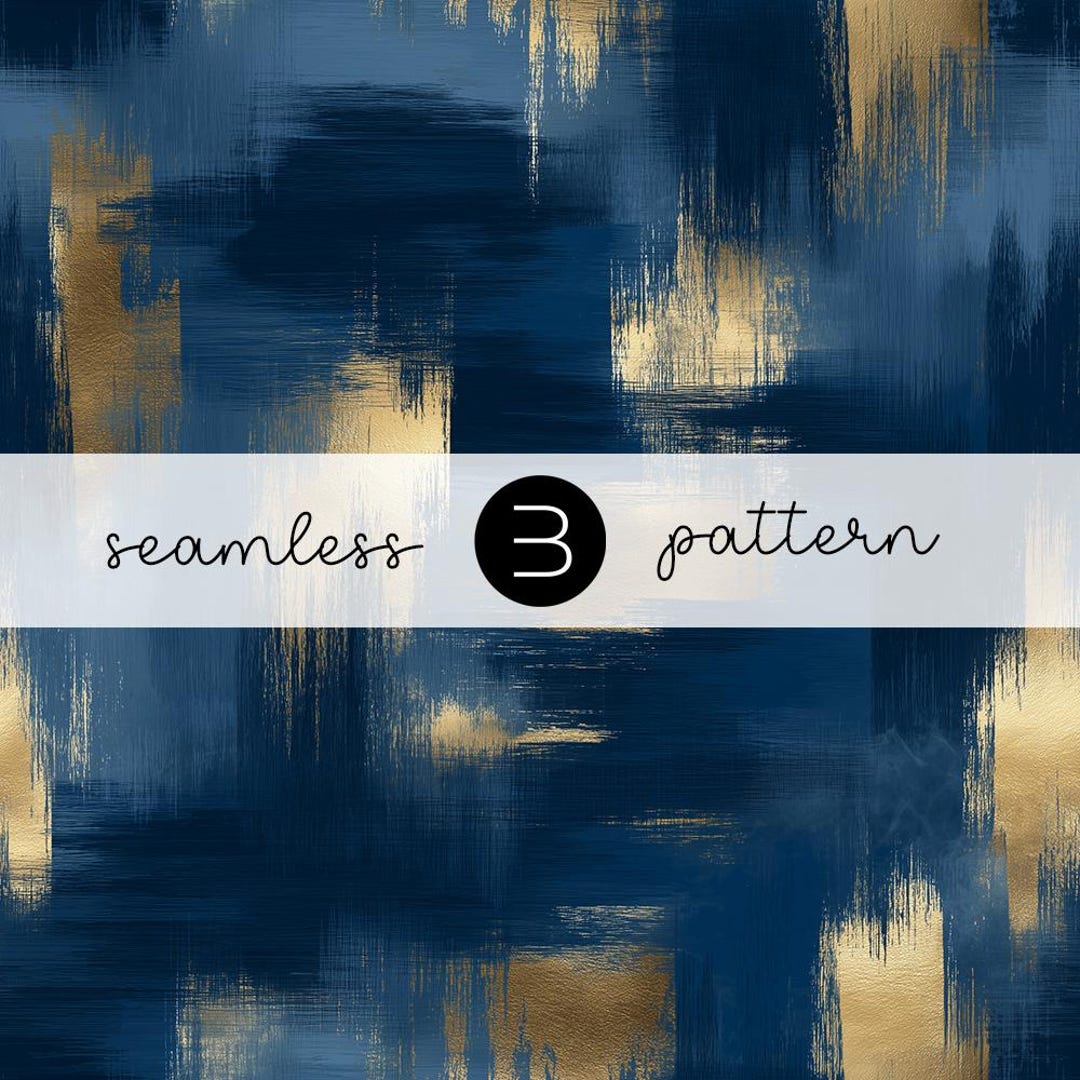 Navy Gold Abstract Digital Paper: Brush Stroke Pattern (12x12 JPG ...