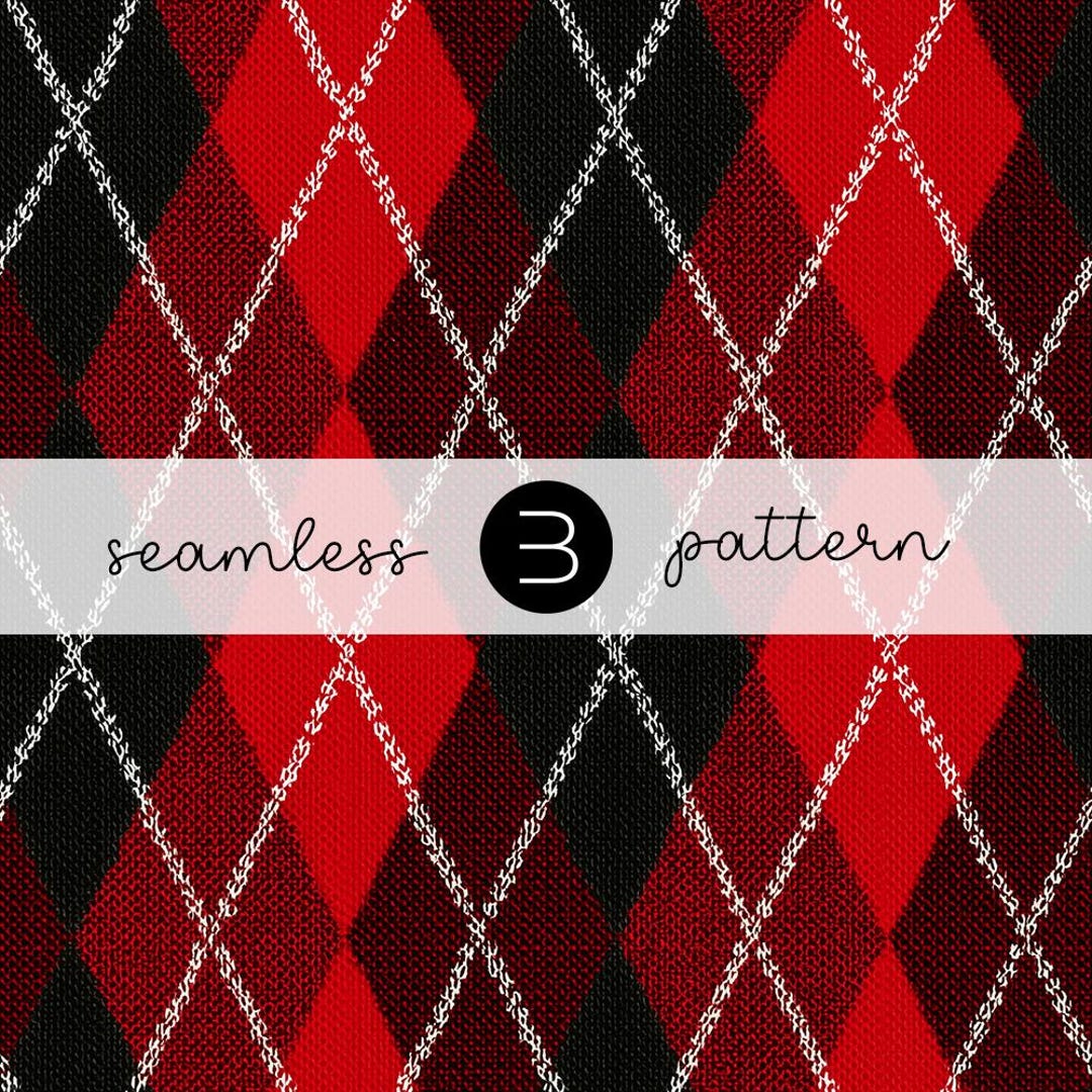 Christmas Red Argyle Pattern: Seamless Diamond Design (JPG Digital ...