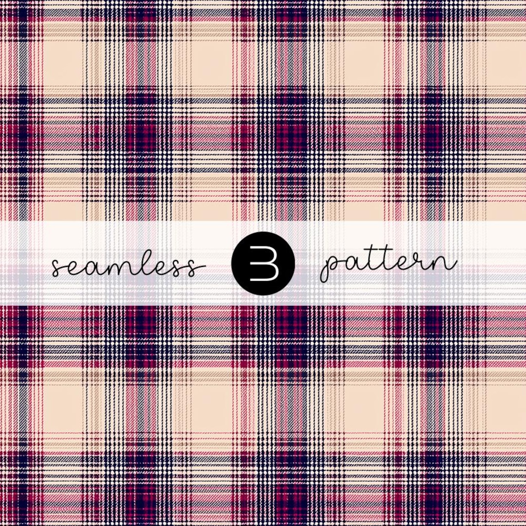 Pink Navy Plaid Digital Paper: Seamless Tartan Pattern (JPG Download ...