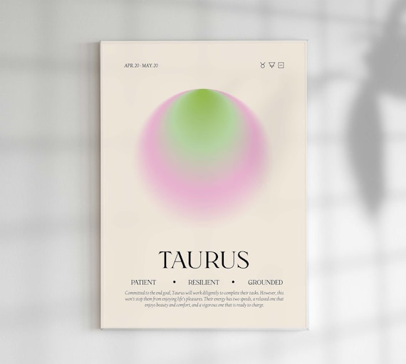Taurus Wall Art Zodiac Poster Taurus Gift Star Sign Decor - Etsy