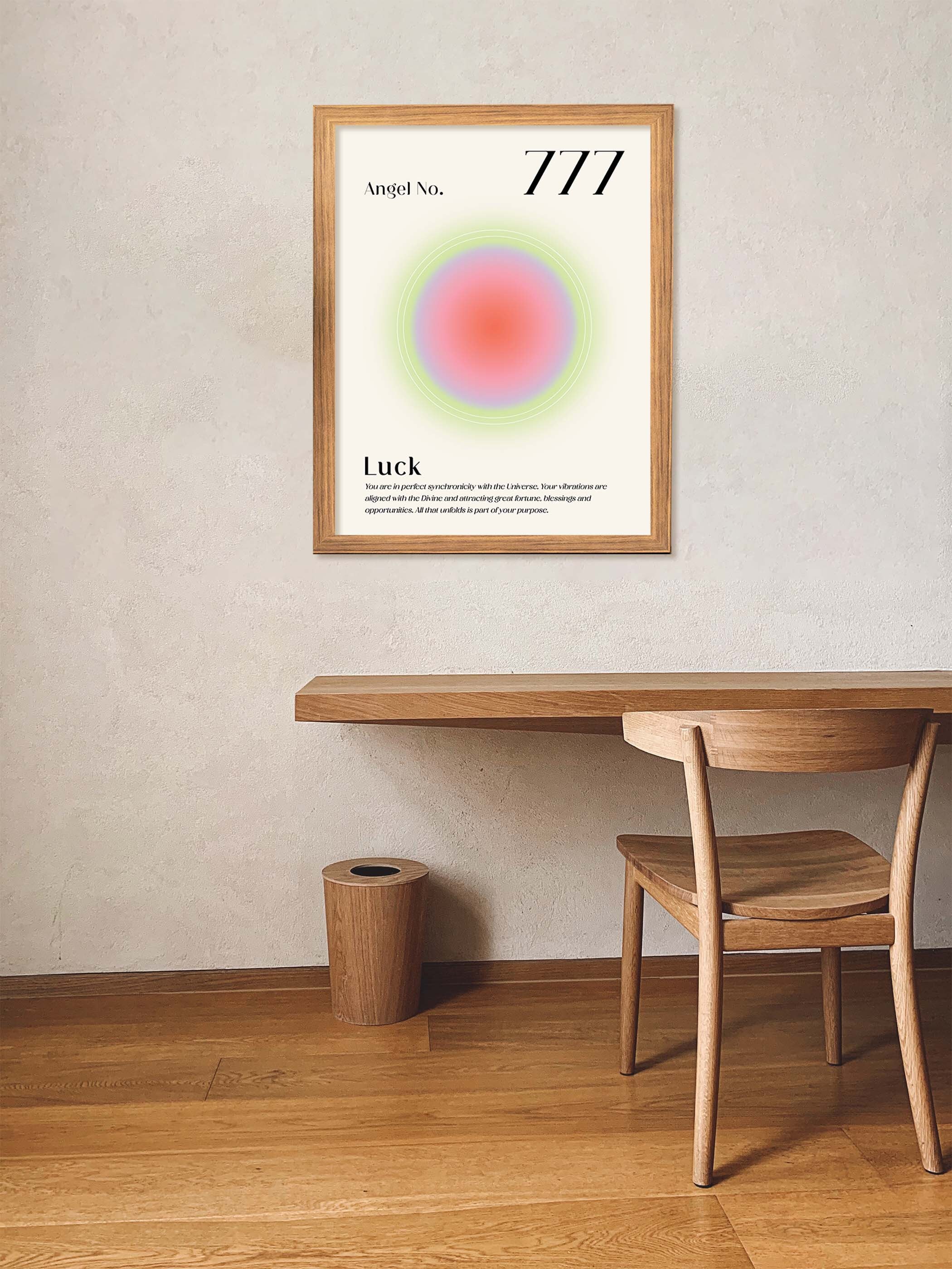 Angel Number 777 Poster, Manifestation Print, Gradient Wall Art ...