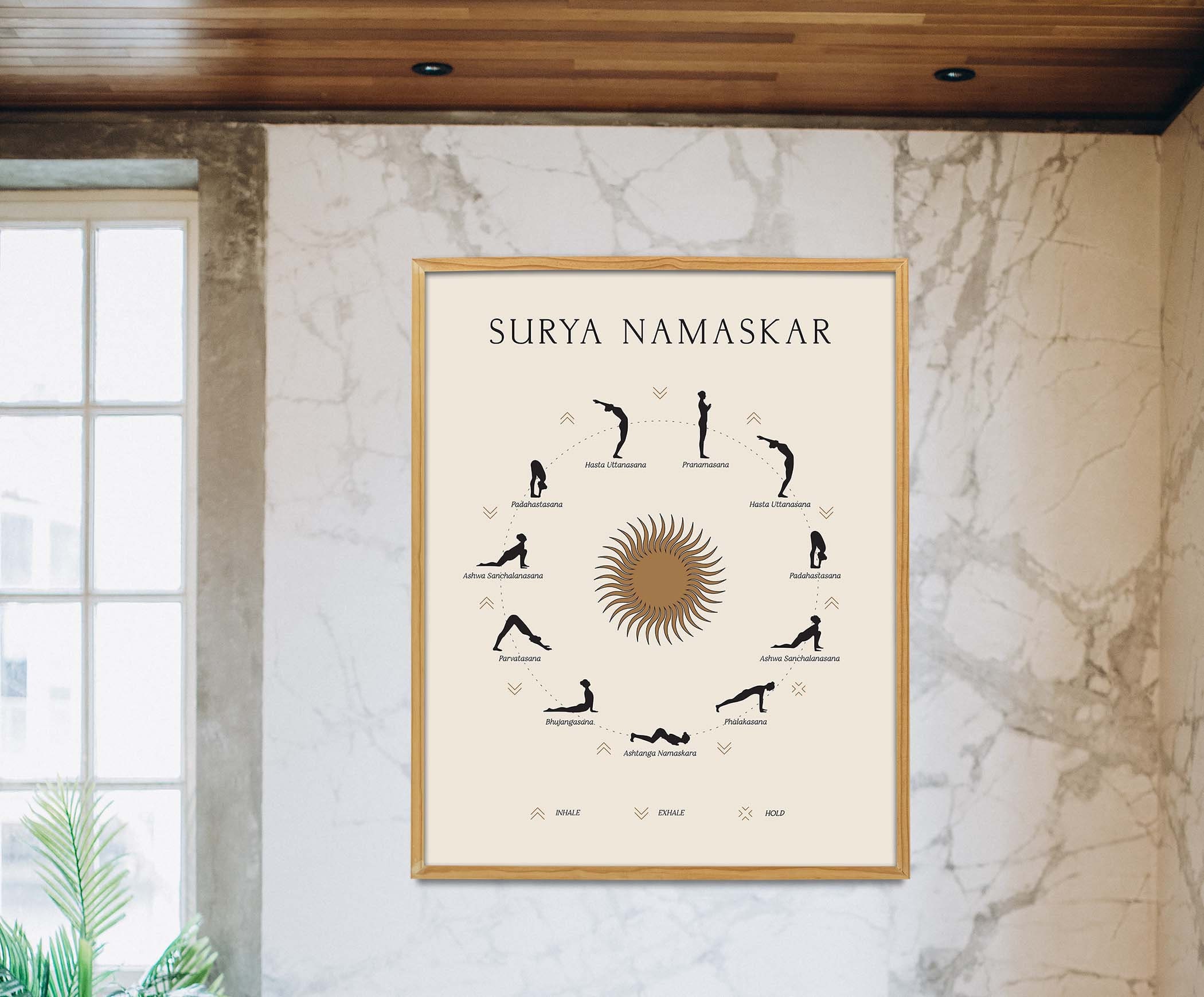Sun and Moon Salutation Poster Yoga Poses Print Yoga Routine - Etsy